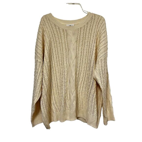 Kaileigh | Sweaters | Kaleigh Cable Knit Sweater 2x Plus Cream ...